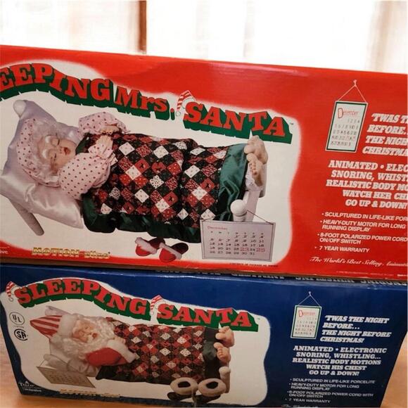 Holiday | Vtg 1992 Animated Sleeping Snoring Santa Mrs Claus Telco ...